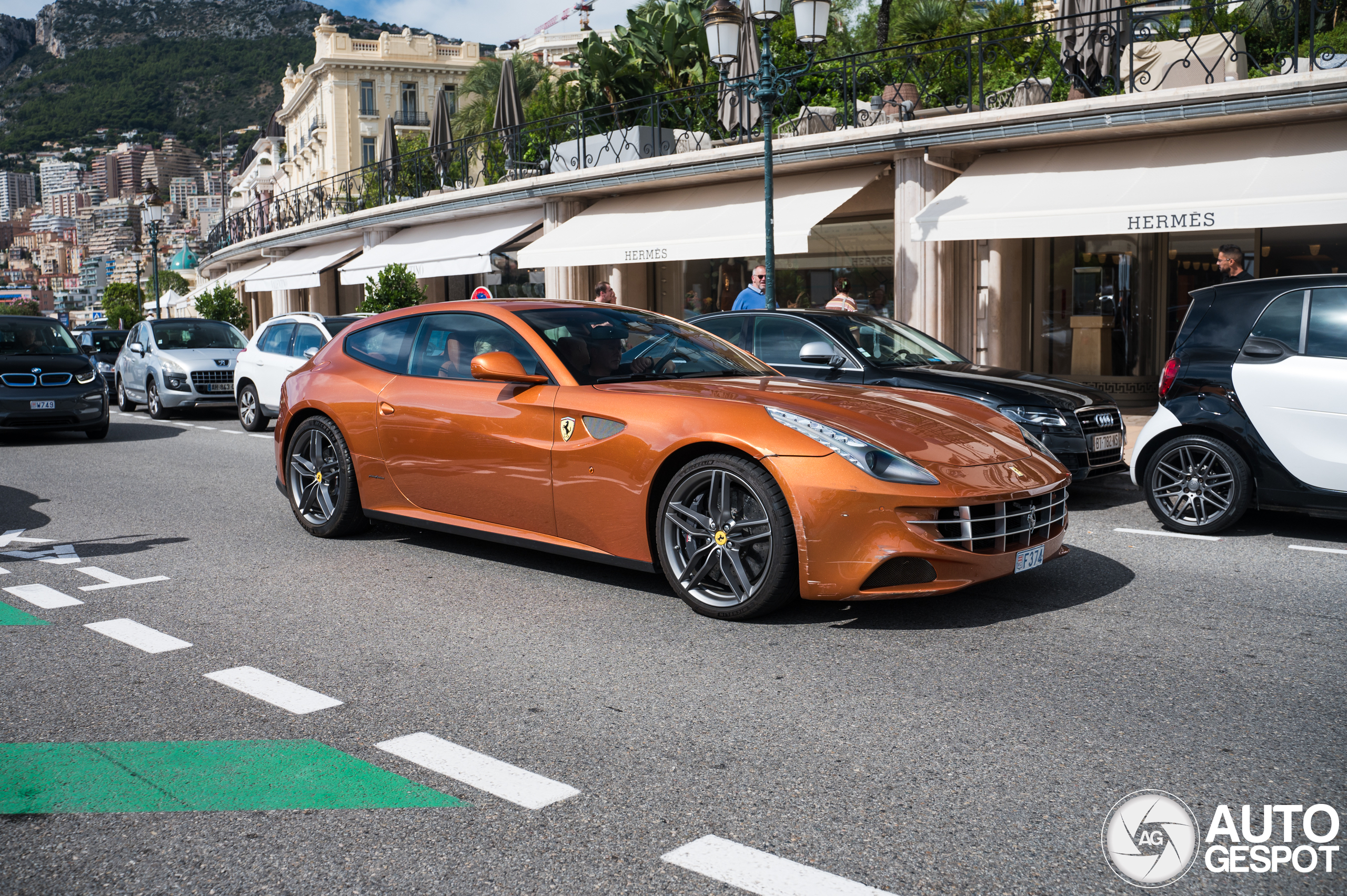 A bold beauty: This unique Ferrari FF in striking bronze turns heads